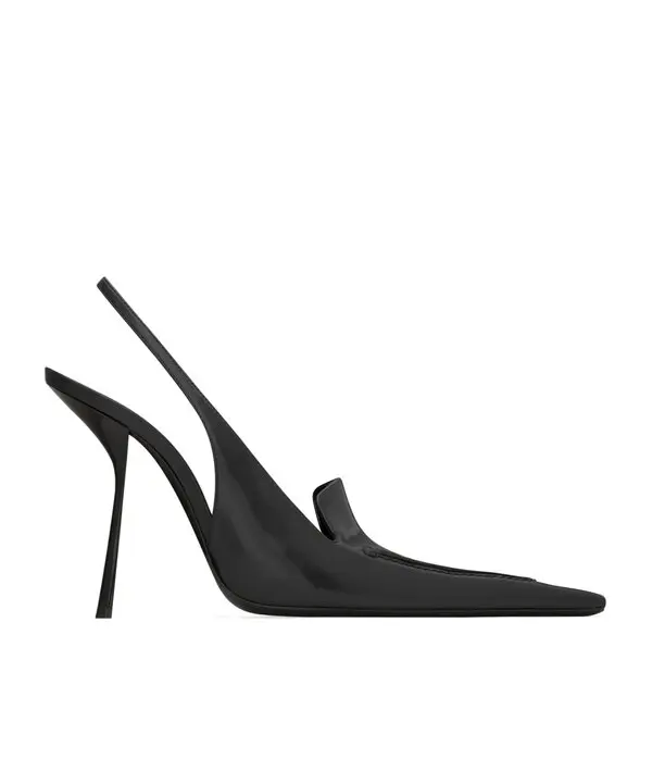Saint Laurent Voltaire Slingback Pumps In Glazed Leather