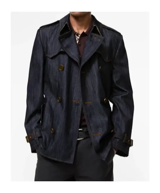 Burberry Short Denim Trench Coat