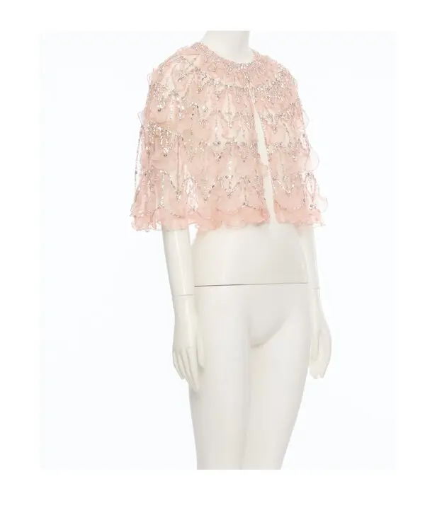 Valentino Garavani Round Neck Sequin Embellished Jacket