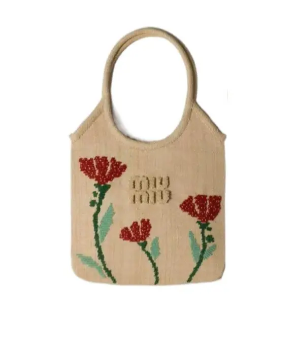 Miu Miu Ivy Raffia Handbag