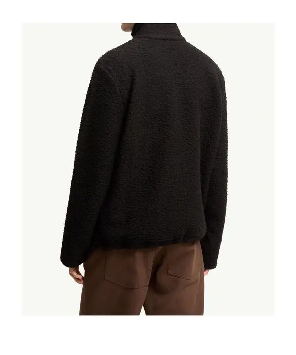 Moncler Logo Patch Stand Collar Knit Sweatshirt - Black