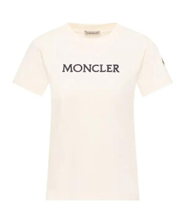 Moncler Embroidered Tonal Logo Cotton T-shirt