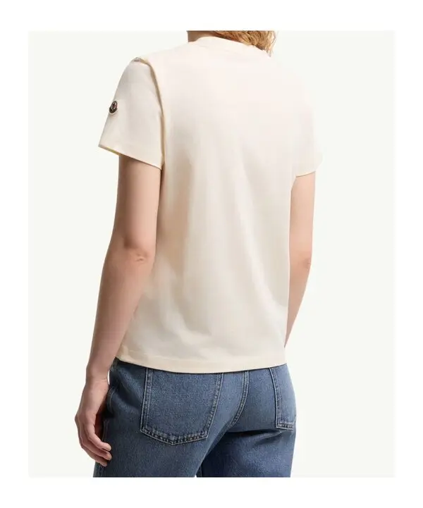 Moncler Embroidered Tonal Logo Cotton T-shirt