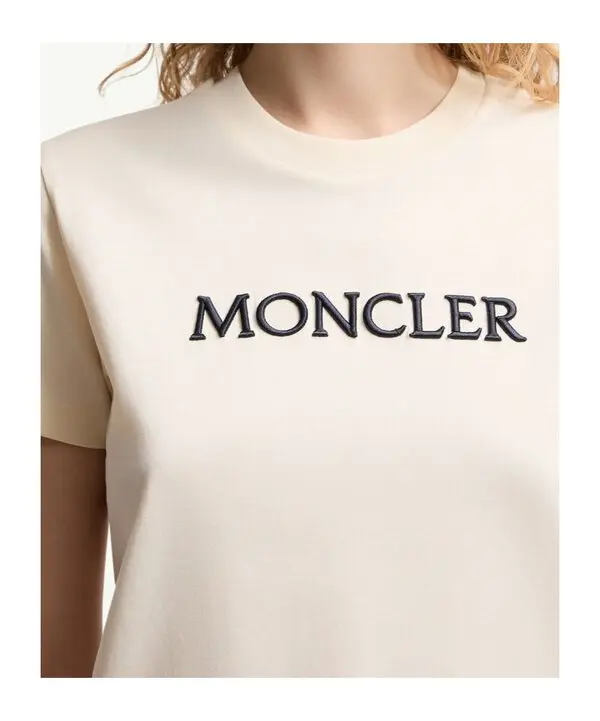 Moncler Embroidered Tonal Logo Cotton T-shirt