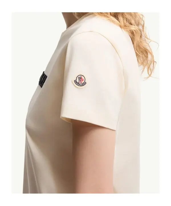Moncler Embroidered Tonal Logo Cotton T-shirt
