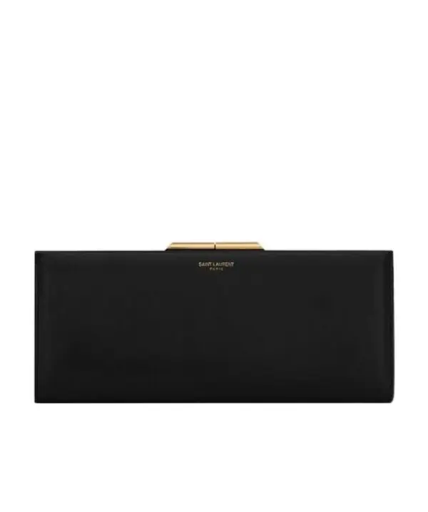 Saint Laurent Midnight Small Clutch In Smooth Leather