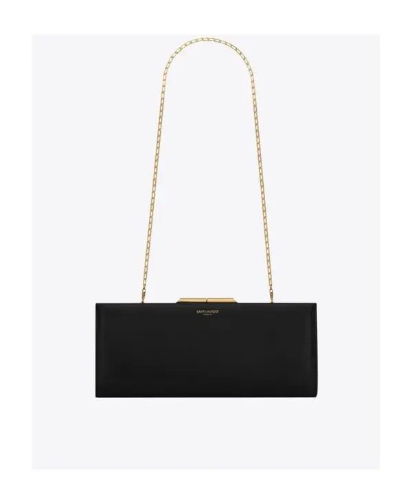 Saint Laurent Midnight Small Clutch In Smooth Leather