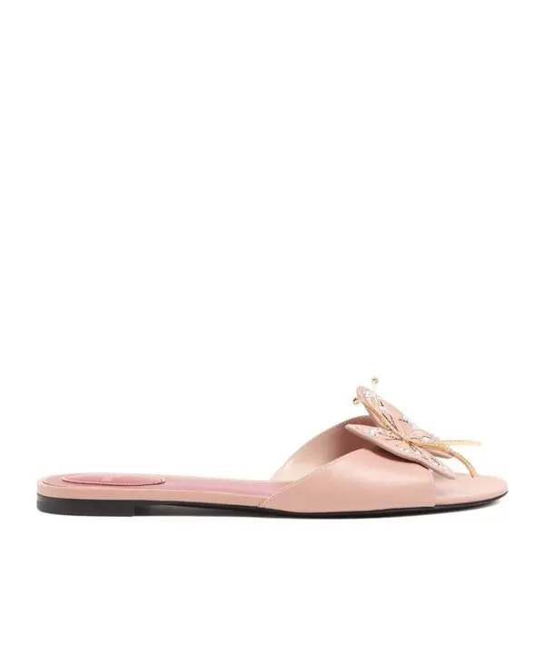 Valentino Garavani Embellished Butterfly Flat Sandals