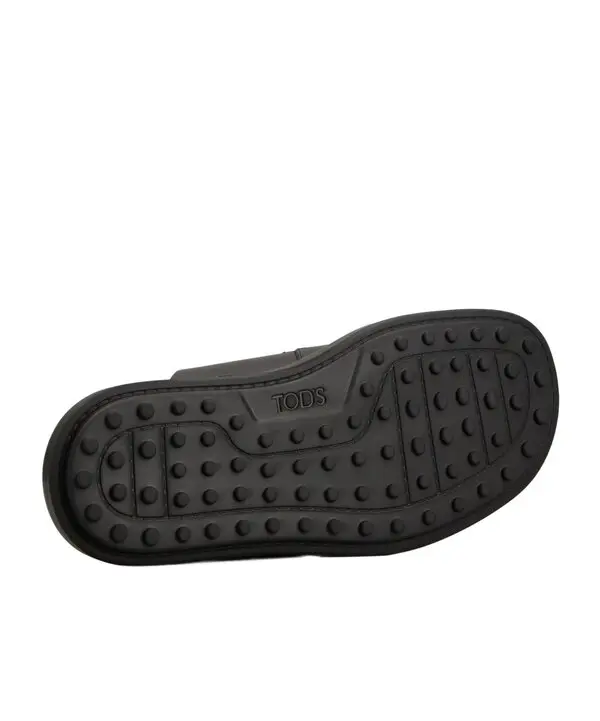 TOD'S Double Strap Slides With Branded Metal Buckles
