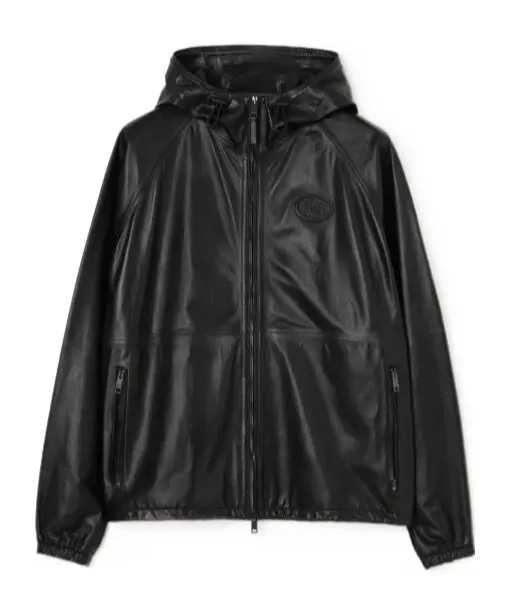 Burberry Leather Hooded Jacket