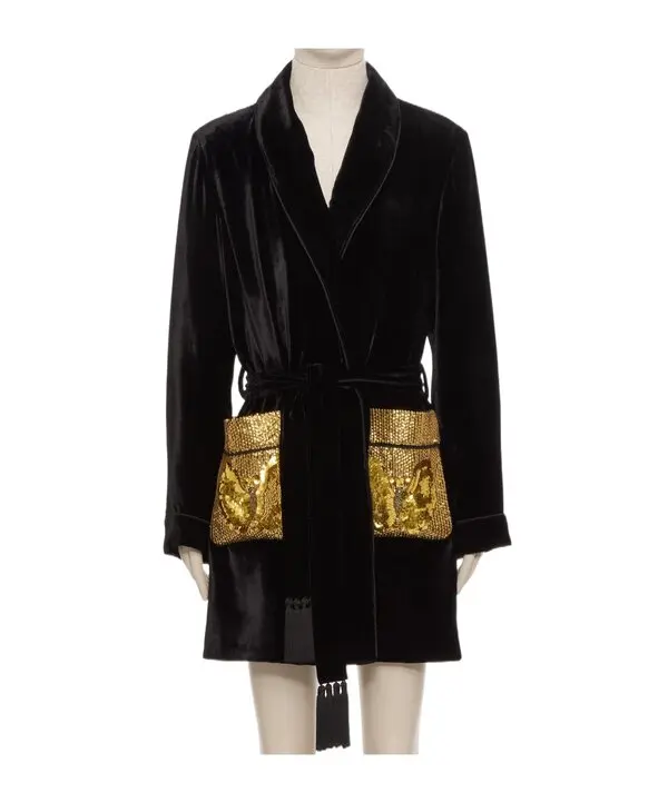 Valentino Garavani Velvet Robe With Sequin Pockets