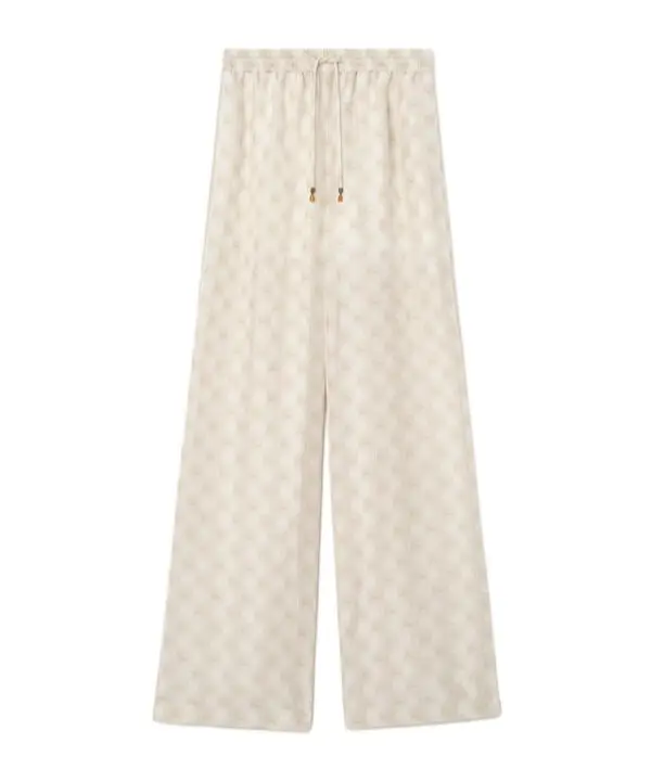 Burberry Knight Checkerboard Silk Pyjama Trousers - White