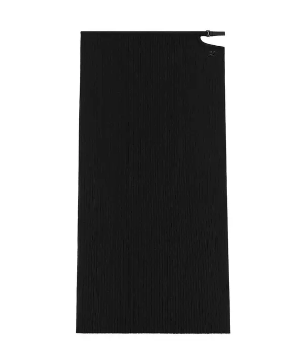COURREGES Courrèges Logo Embroidered Knitted Midi Skirt