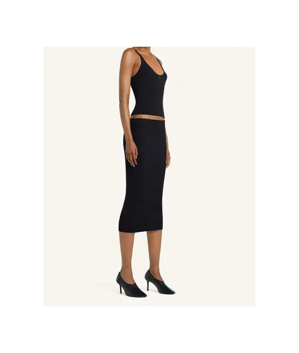 COURREGES Courrèges Logo Embroidered Knitted Midi Skirt