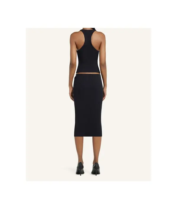 COURREGES Courrèges Logo Embroidered Knitted Midi Skirt