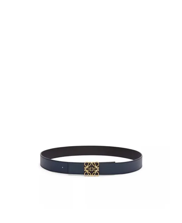 Loewe Reversible Anagram Belt In Smooth Calfskin - Black