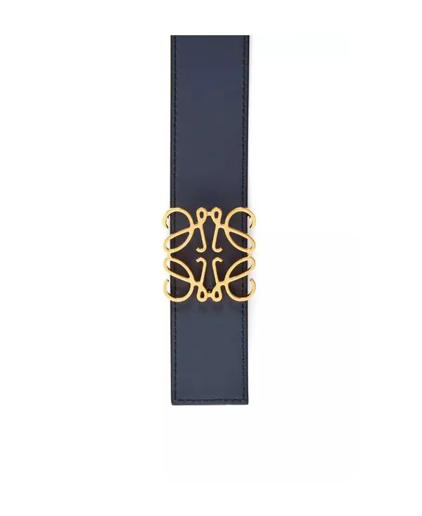 Loewe Reversible Anagram Belt In Smooth Calfskin - Black