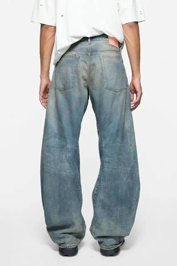 Acne Studios Distressed Wide-leg Denim Trousers