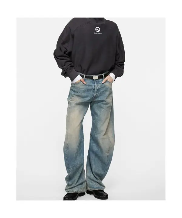 Acne Studios Distressed Wide-leg Denim Trousers
