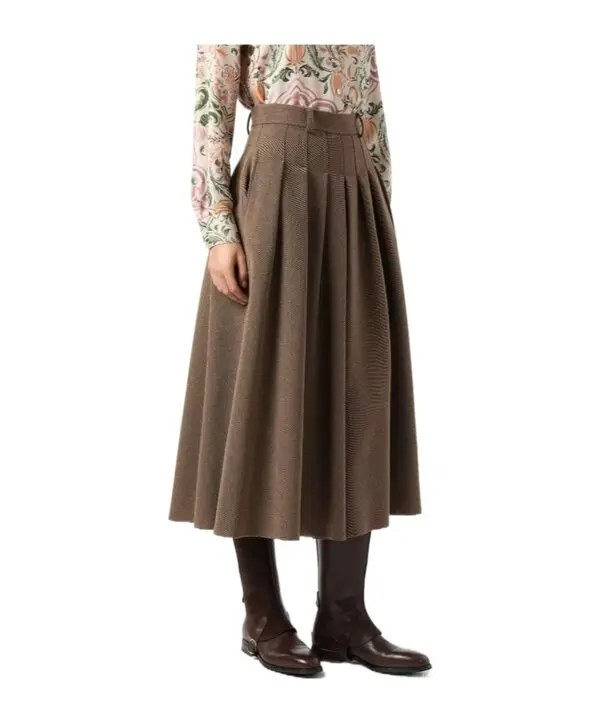 Loro Piana Liddy Pleated Midi Skirt