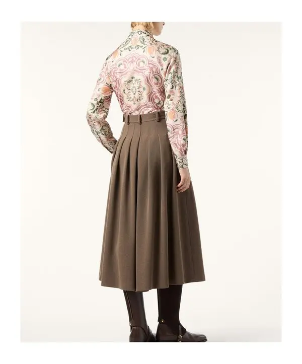 Loro Piana Liddy Pleated Midi Skirt