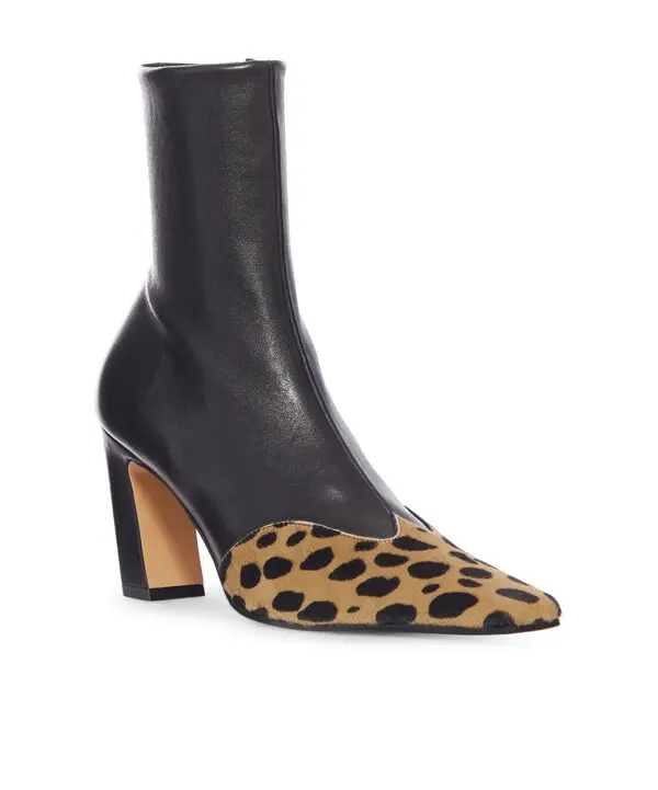 Khaite Nevada Leopard Printed Ankle Boots - Black