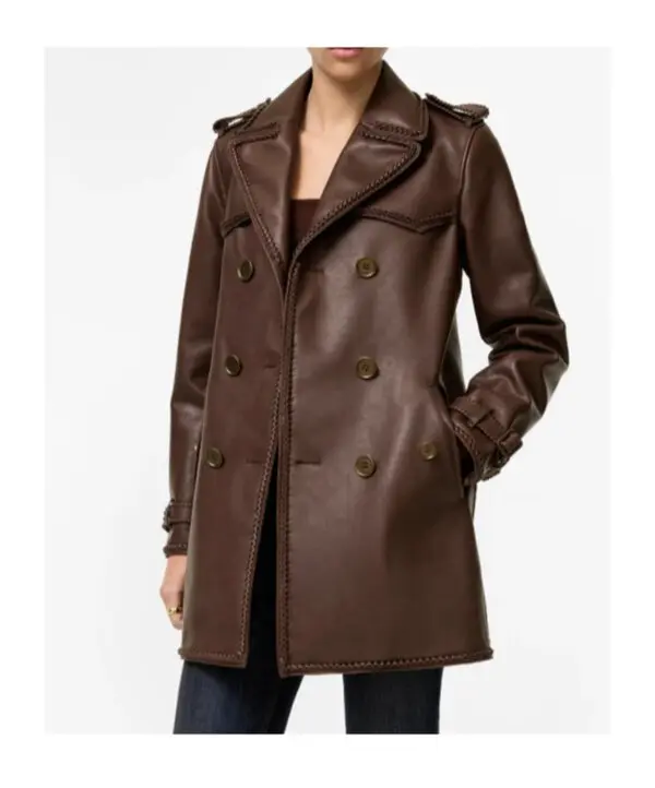 Burberry Short Fringed Leather Trench Coat