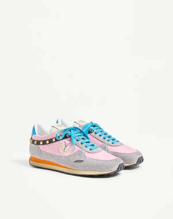 Valentino Garavani Studded Butterfly Embroidered Sneakers - Multi-color