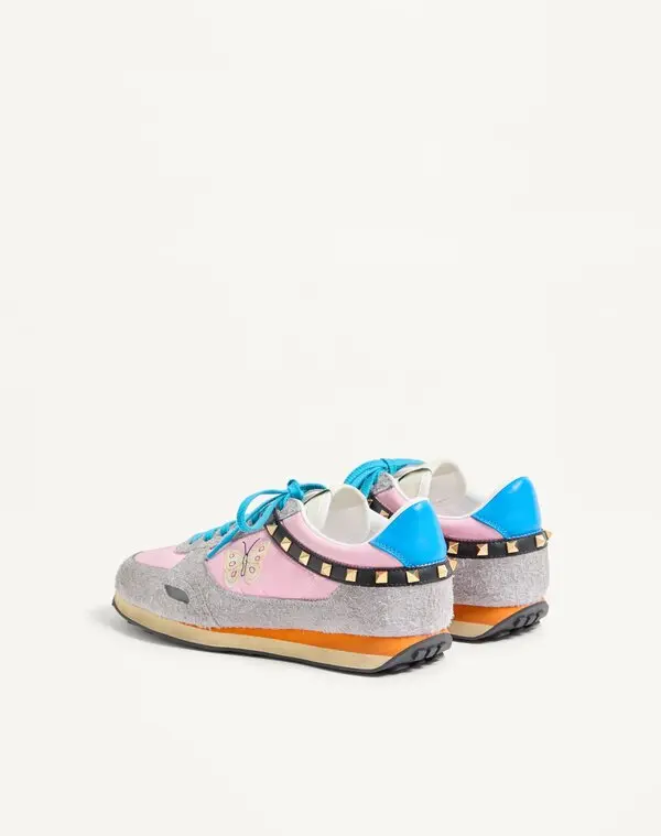 Valentino Garavani Studded Butterfly Embroidered Sneakers - Multi-color