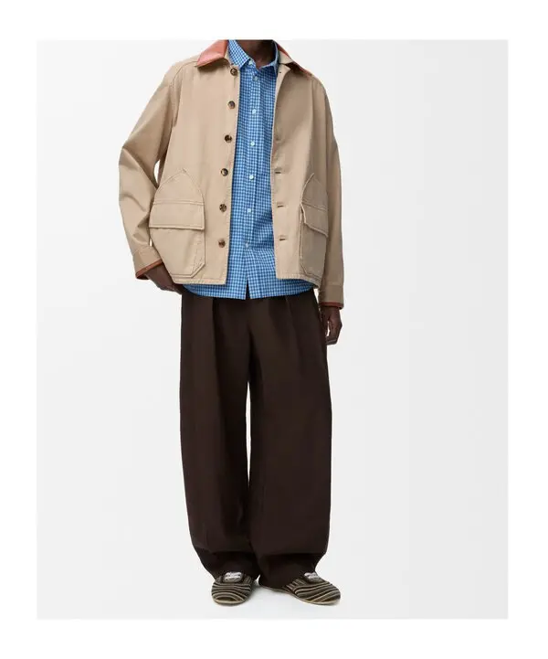 Loewe Long-sleeved Casual Jacket With Detachable Leather Collar