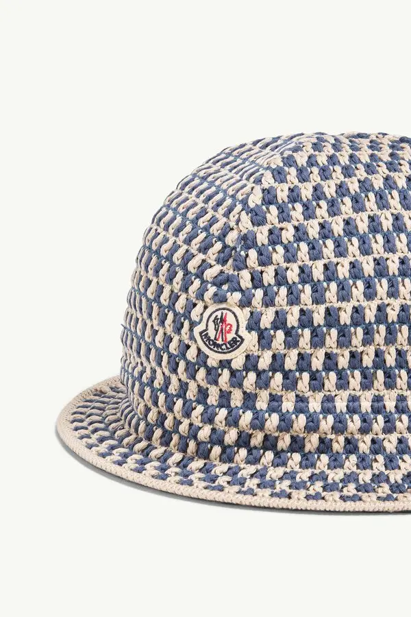 Moncler Crocheted Cotton Blend Bucket Hat