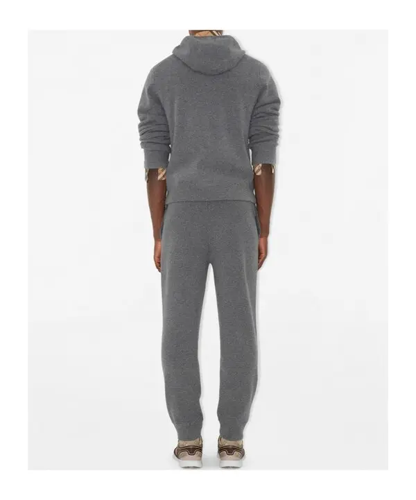 Burberry Zip-up Hooded Knitted Cardigan With Embroidered Equestrian Knight