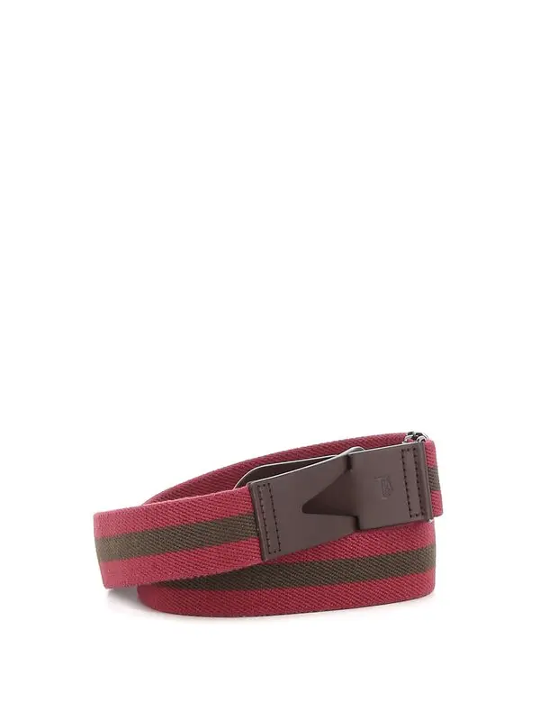 TOD'S Striped Snap-buckle Belt - Red