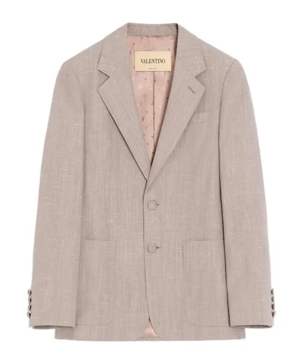 Valentino Garavani Single-breasted Jacket In Boutonné Wool