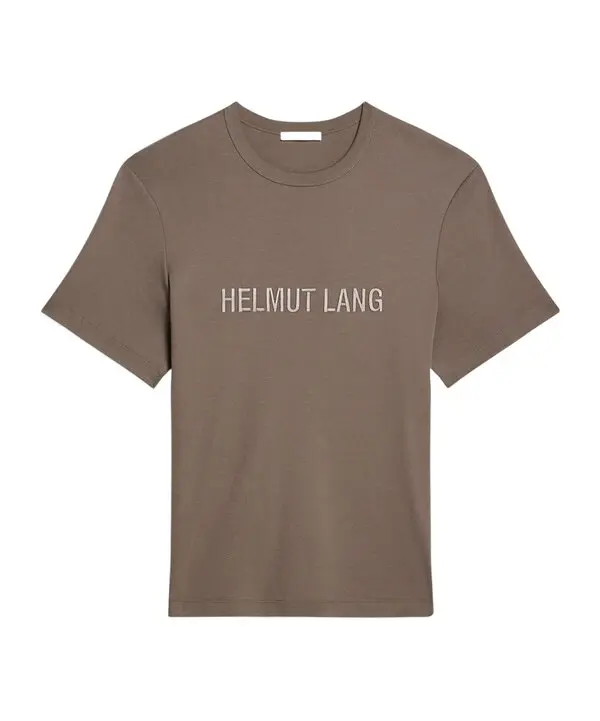 Helmut Lang Embroidered-logo T-shirt - Olive