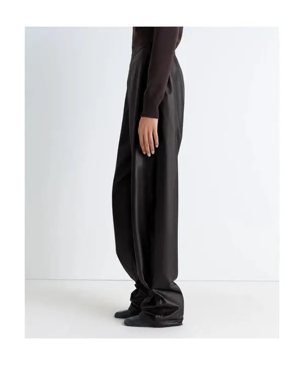 LEMAIRE Elasticated Waistband Leather Trousers