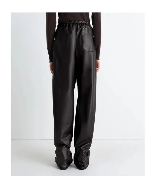 LEMAIRE Elasticated Waistband Leather Trousers