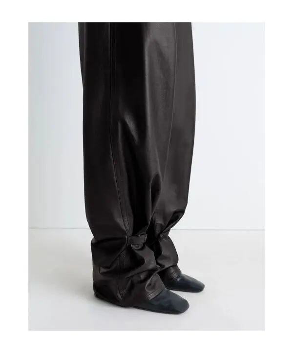 LEMAIRE Elasticated Waistband Leather Trousers