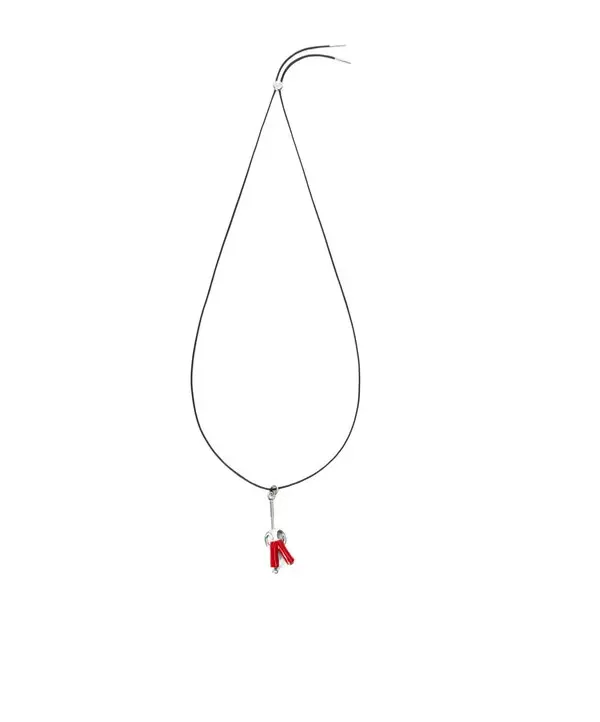 Loewe Standing Acrobat Necklace - Silver/red
