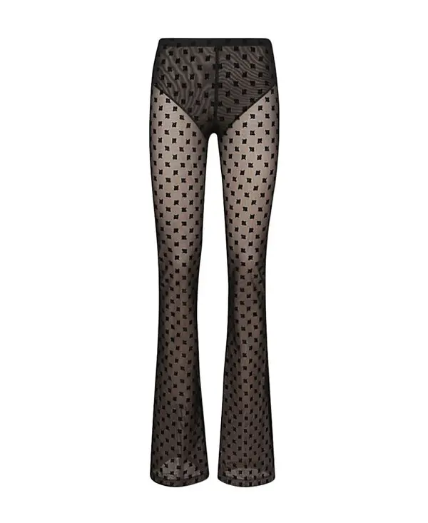 MISBHV Sheer Flocked Logo Mesh Trousers