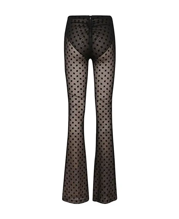 MISBHV Sheer Flocked Logo Mesh Trousers