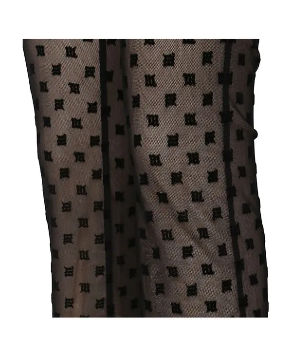 MISBHV Sheer Flocked Logo Mesh Trousers