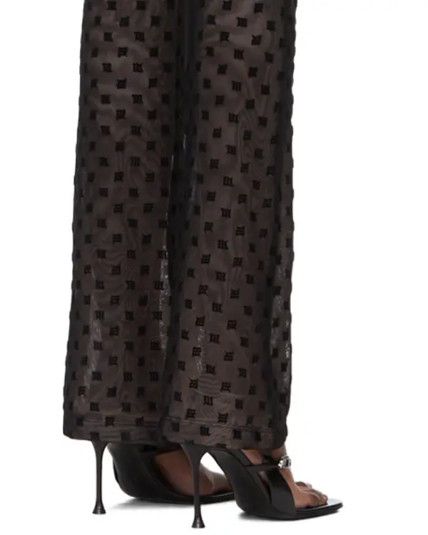 MISBHV Sheer Flocked Logo Mesh Trousers