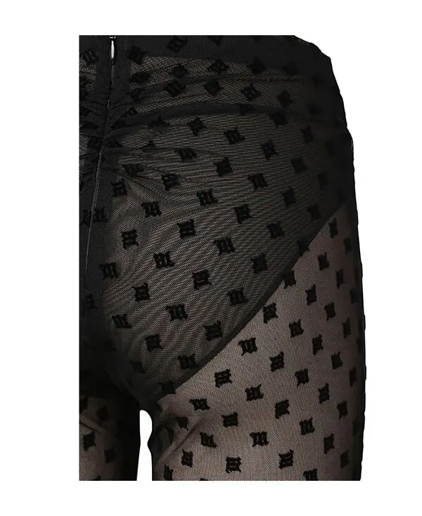 MISBHV Sheer Flocked Logo Mesh Trousers
