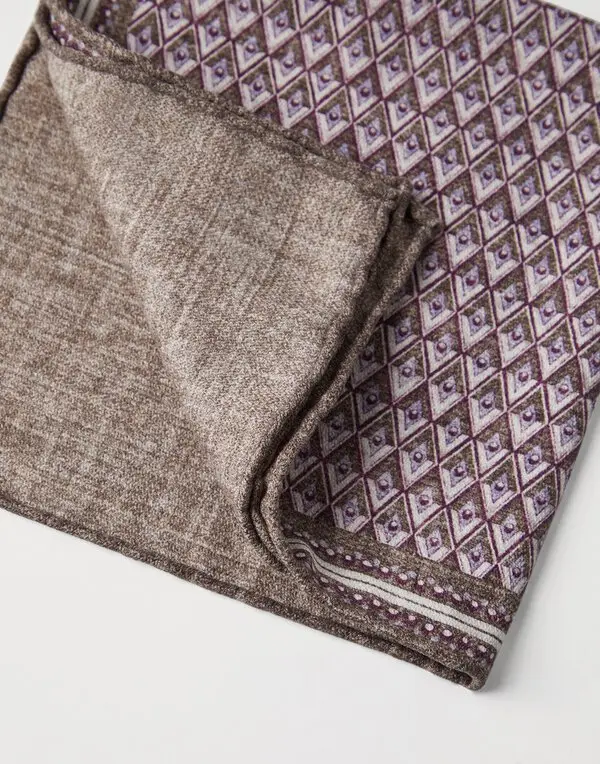Brunello Cucinelli Geometric-pattern Silk Pocket Square