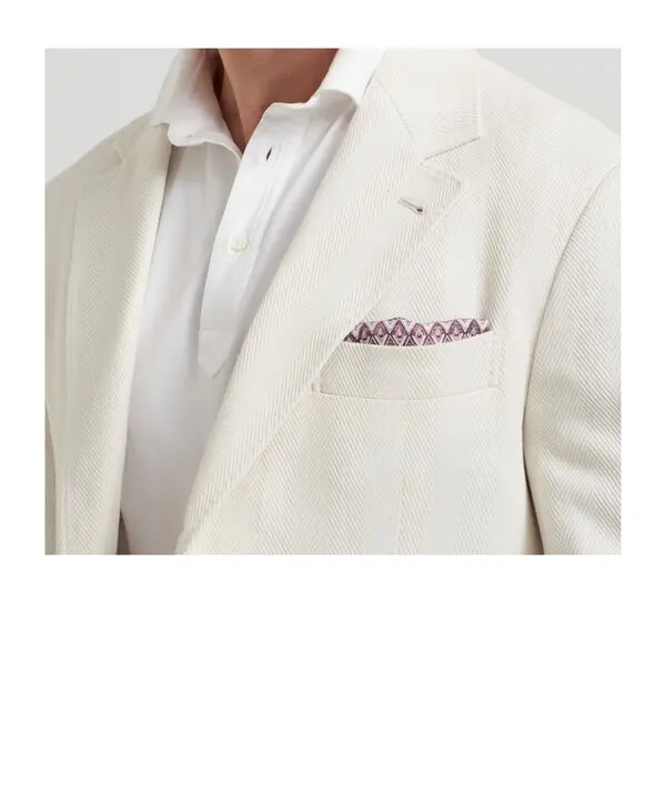 Brunello Cucinelli Geometric-pattern Silk Pocket Square