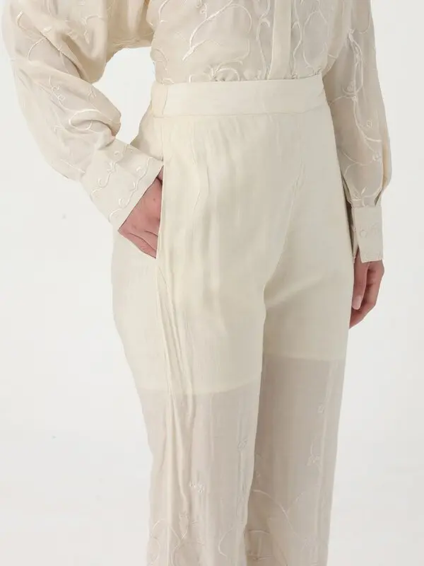SEMICOUTURE Embroidered Trousers With Fringe Detail