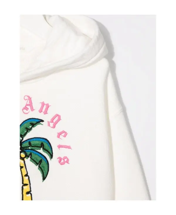 Palm Angels Palm-tree Embroidered Cotton Hoodie