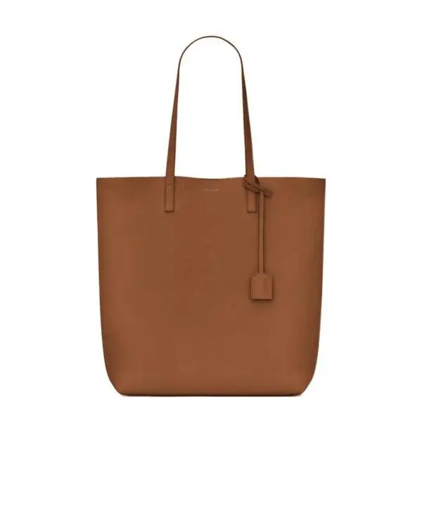 Saint Laurent Shopping Bag N/s In Supple Leather - Brick Red