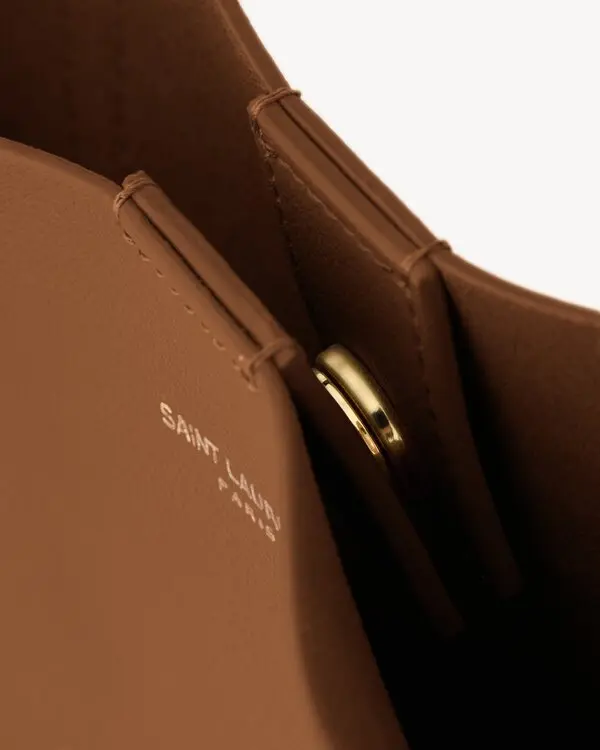 Saint Laurent Shopping Bag N/s In Supple Leather - Brick Red
